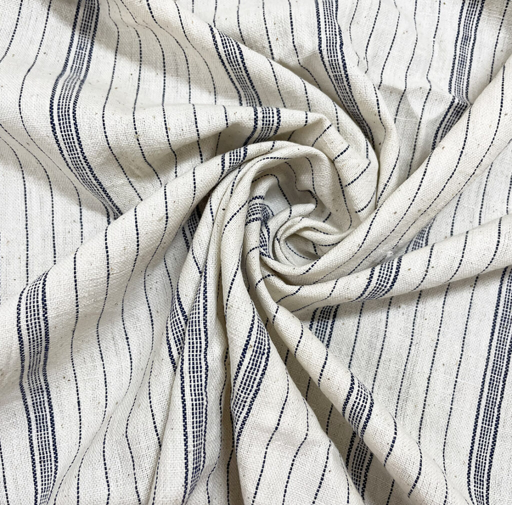 Organic Stripe Fabric Marvel made on handloom • Vritti Designs