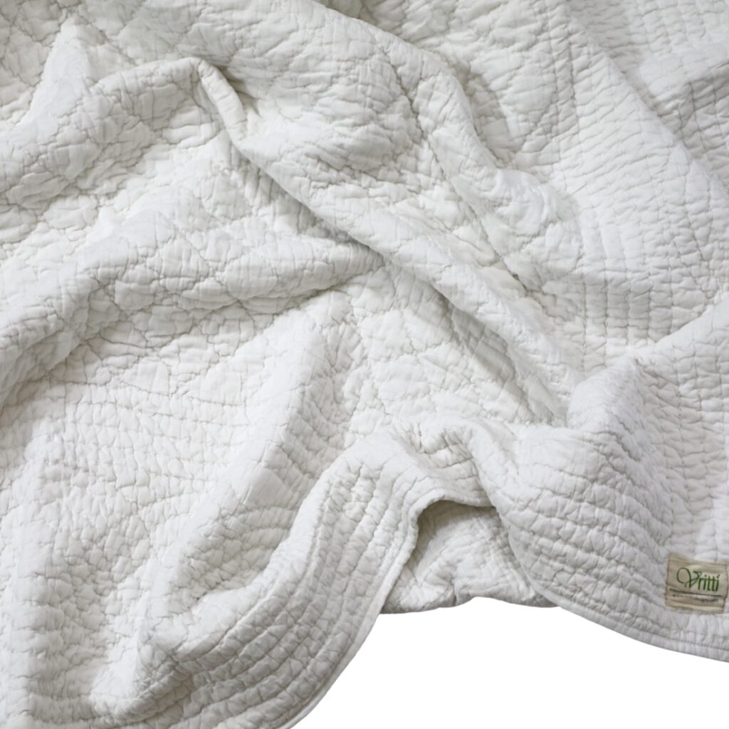 White Luxury Quilt - A Timeless Masterpiece • Vritti Designs