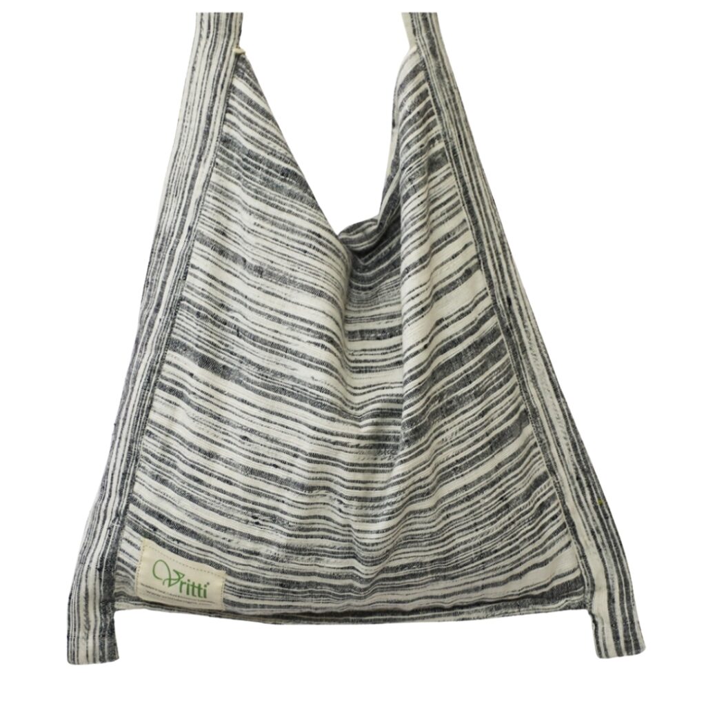 Jhola Bag for Man with Handloom Cotton Craftsmanship • Vritti Designs